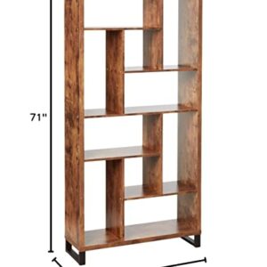 Coaster Home Furnishings Delwin 10-Shelf Bookcase Antique Nutmeg