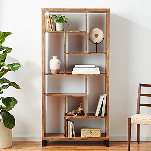 Coaster Home Furnishings Delwin 10-Shelf Bookcase Antique Nutmeg