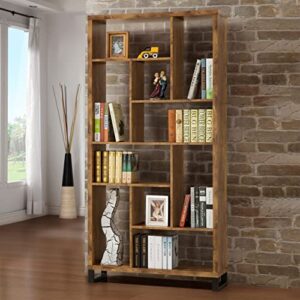 Coaster Home Furnishings Delwin 10-Shelf Bookcase Antique Nutmeg