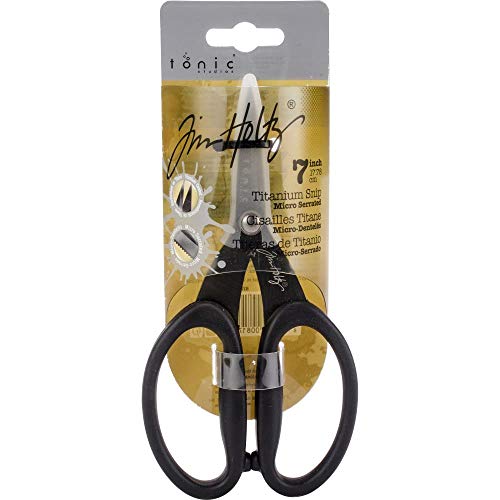 Tim Holtz Scissors & Snips - Kushgrip Non-Stick Serrated Scissors Set - Mini Snips 5" & Micro Scissors 7" - Bundle of 2 Items