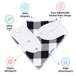 KiddyStar 10 Pack Unisex Organic Cotton Baby Bandana Bibs | Stylish Teething Bibs | Super Absorbent Drool Bibs | Toddlers Bibs | Burp Cloths