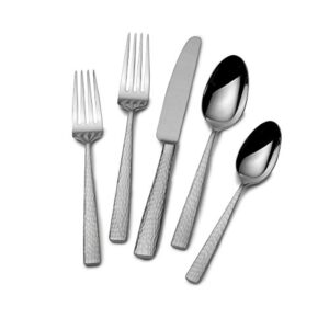 mikasa oliver 65-piece 18/10 stainless steel flatware set with serveware, service for 12