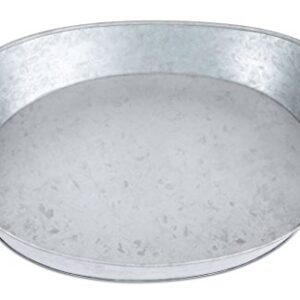 BirdRock Home Galvanized Beverage Tub, Caddy and Tray Set - 3 Piece - Party Tray Platter Drink Holder - Silverware Caddy - Wooden Handles