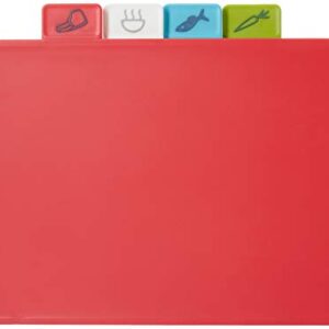 Joseph Joseph Index Plastic Cutting Board Set with Storage Case Color-Coded Dishwasher-Safe Non-Slip, Small, Silver