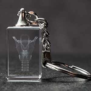 Larynx 3D Laser Crystal Key Chain, Anatomy, Voice Box, Singing, Adam's Apple