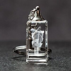 Larynx 3D Laser Crystal Key Chain, Anatomy, Voice Box, Singing, Adam's Apple