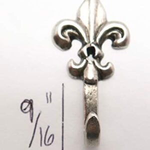 Mini Metal Fleur De Lis Wall Decor Hooks, Set of 3, Silver