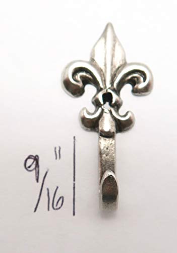 Mini Metal Fleur De Lis Wall Decor Hooks, Set of 3, Silver