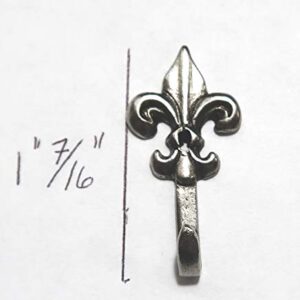 Mini Metal Fleur De Lis Wall Decor Hooks, Set of 3, Silver