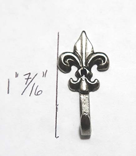 Mini Metal Fleur De Lis Wall Decor Hooks, Set of 3, Silver