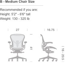 Herman Miller Aeron Ergonomic Chair - Size B, Graphite