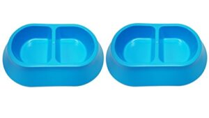 black duck brand set of 2 large pet bowls! 3 and 6 bpa free! (blue oblong 2pk)