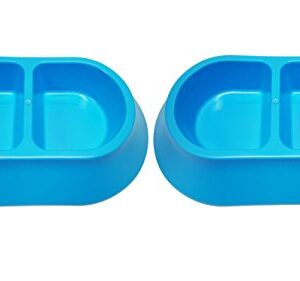 Black Duck Brand Set of 2 Large Pet Bowls! 3 and 6 BPA Free! (Blue Oblong 2pk)