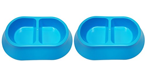 Black Duck Brand Set of 2 Large Pet Bowls! 3 and 6 BPA Free! (Blue Oblong 2pk)