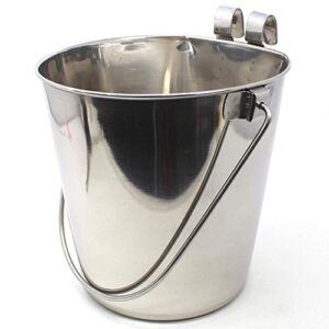 800108 4 quart stainless steel flat sided hook pail bonka bird toys stainless steel