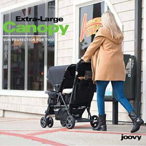 Joovy Caboose Too Ultralight Graphite Stand-On Double Stroller with Universal Car Seat Adapter, 3-Way Reclining Seats, Option to Use Rear Seat, Bench Seat, or Standing Platform