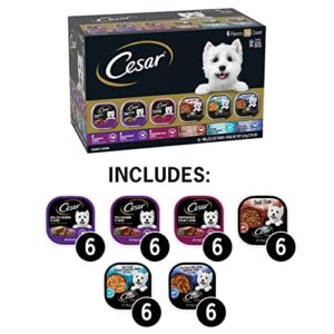 CESAR Wet Dog Food HOME DELIGHTS & Classic Loaf in Sauce Variety Pack, (36) 3.5 oz. Easy Peel Trays