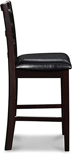 New Classic Furniture Gia 5-Piece Round Counter Height Dining Set with 1 Dining Table and 4 Chairs, 42-Inch, Ebony