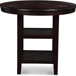 New Classic Furniture Gia 5-Piece Round Counter Height Dining Set with 1 Dining Table and 4 Chairs, 42-Inch, Ebony