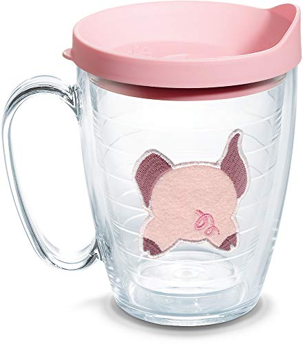 Tervis Front & Back Pig Made in USA Double Walled Insulated Tumbler Travel Cup Keeps Drinks Cold & Hot, 16oz Mug, Clear