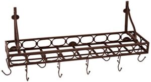 old dutch bookshelf pot rack, 36.25x9x12, bronze