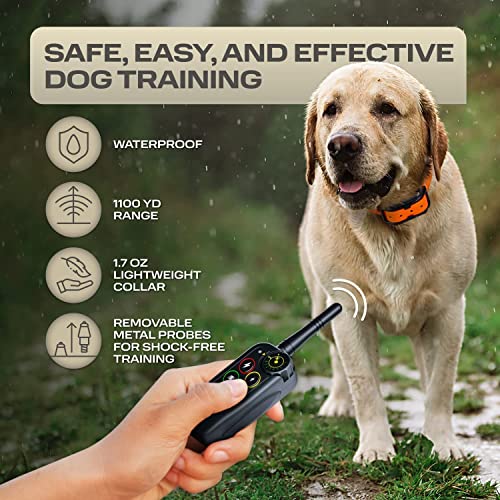 PetSpy M686 Premium Dog Training Shock Collar, 1100 Yards, Medium to Large Dogs, with Vibration, Electric Shock and Beep, Waterproof, Remote Trainer (Gen 1 Black)