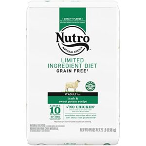 nutro limited ingredient diet adult dry dog food lamb & sweet potato dog kibble, 22 lb. bag