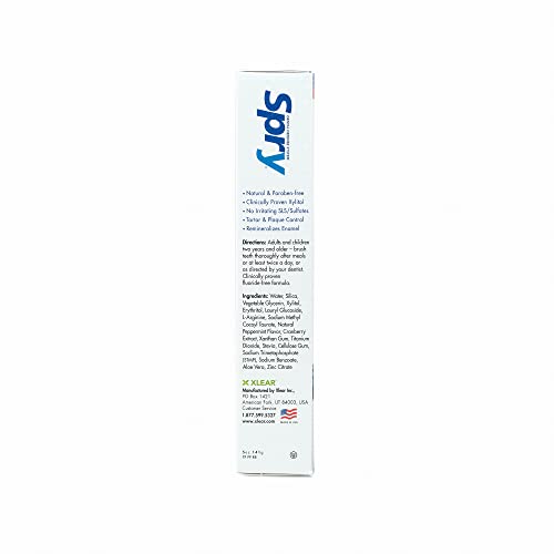 Spry Xylitol Toothpaste, Fluoride-Free, Natural Peppermint, Anti-Plaque and Tartar Control, 5 oz (2 Pack)