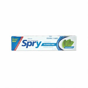 Spry Xylitol Toothpaste, Fluoride-Free, Natural Peppermint, Anti-Plaque and Tartar Control, 5 oz (2 Pack)