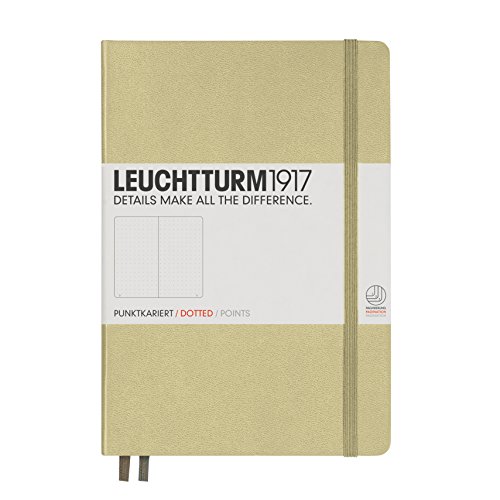 LEUCHTTURM1917 - Notebook Hardcover Medium A5-251 Numbered Pages for Writing and Journaling (Sand, Dotted)