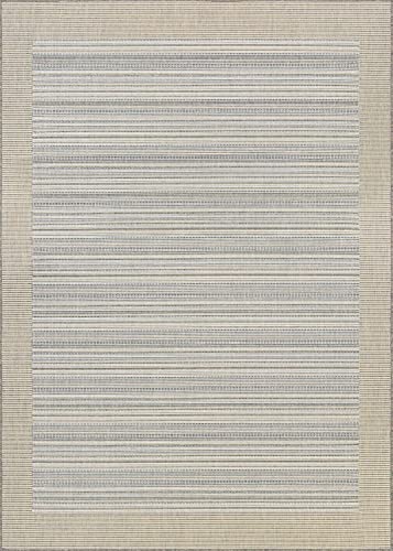 Couristan Monaco Indoor/Outdoor Area Rug for Patios, Decks, Kitchens, and Laundry Rooms, All-Weather, Pet-Friendly and Easy to Clean, Bowline Pattern in Cocoa Natural-Ivory, 5'3" x 7'6"