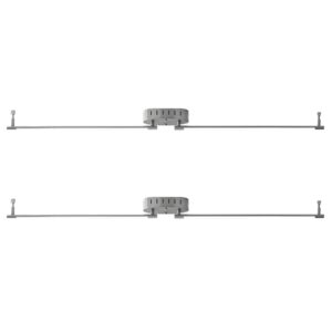 catalina 48" set of 2 modern decorative 2-bar led track light, brushed nickel