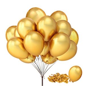 Fecedy 12" 100pcs/pack Gold Black Round Balloons for Graduation Wedding Birthday Baby Shower Party decorations