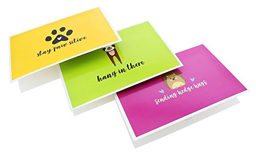 Sympathy Cards Box Set – 48 Pack Sympathy Cards for Kids, 6 Cute Animal Designs, Get Well Cards Bulk, Envelopes Included, 4 x 6 Inches