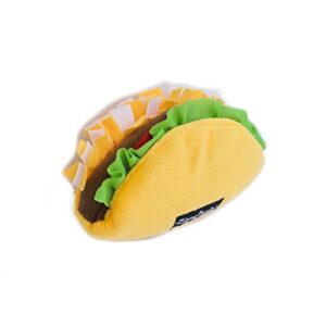 ZippyPaws NomNomz, Tasty Taco - Plush Squeaky Dog Toys for Small & Medium Dogs, Food Shaped Puppy Toys with Squeakers, Food Themed Toys for Small & Medium Dog Breeds