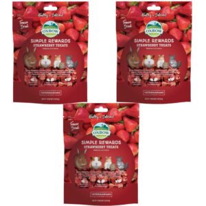 oxbow simple rewards treats rabbit guinea pig chinchilla strawberry .5 oz 3 pack