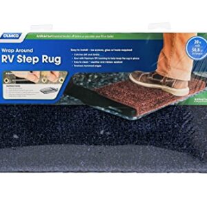 Camco 42937 RV Step Rug ( Premium Wrap Around , Turf Material (22" x 20") - Blue)