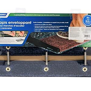 Camco 42937 RV Step Rug ( Premium Wrap Around , Turf Material (22" x 20") - Blue)