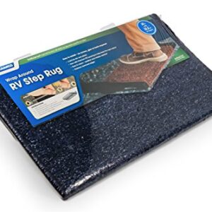 Camco 42937 RV Step Rug ( Premium Wrap Around , Turf Material (22" x 20") - Blue)