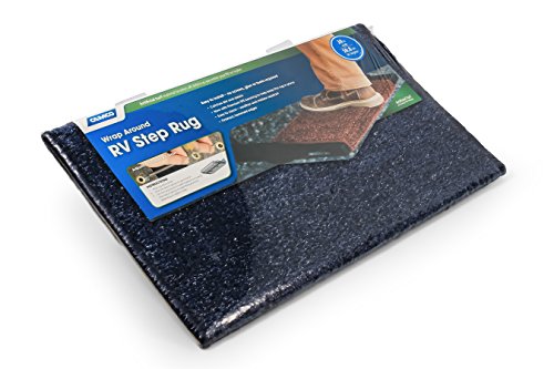 Camco 42937 RV Step Rug ( Premium Wrap Around , Turf Material (22" x 20") - Blue)