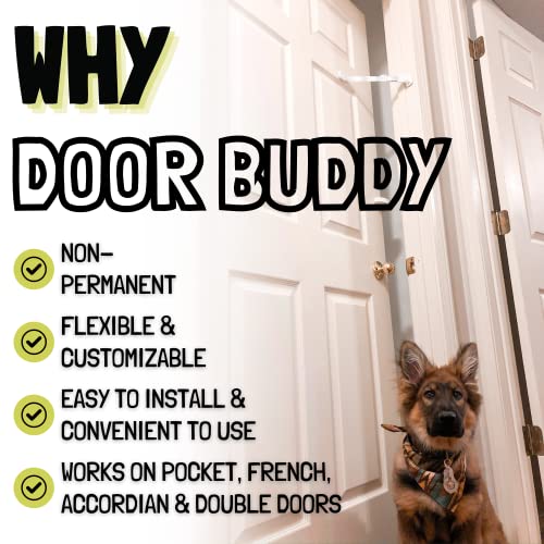 Door Buddy Cat Door Latch & Cat Door Stopper. Adjustable Door Strap for Cats to Dog Proof & Keep Dog Out of Litter Box & Cat Feeder. Simpler Pet & Cat Gate Alternative. No Cut Cat Door Interior Door