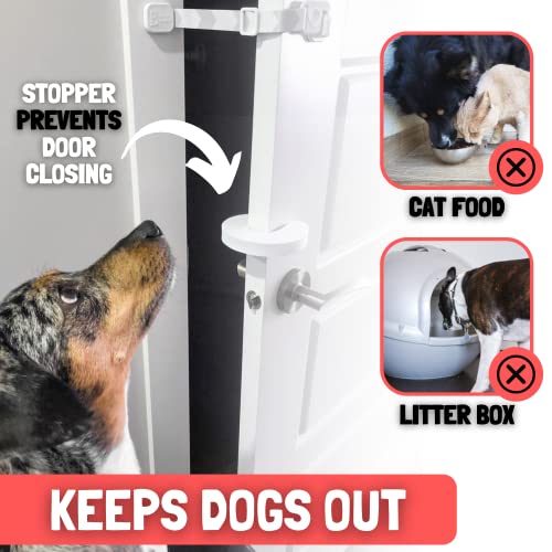 Door Buddy Cat Door Latch & Cat Door Stopper. Adjustable Door Strap for Cats to Dog Proof & Keep Dog Out of Litter Box & Cat Feeder. Simpler Pet & Cat Gate Alternative. No Cut Cat Door Interior Door