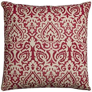 rizzy home t11815 decorative pillow, 22"x22", red/neutral/orange