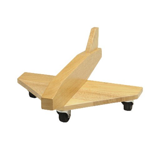 Constructive Playthings Solid Hardwood Airplane with 14" Wingspan, 2" Non-Marking Rubber Wheels and Steel Axle