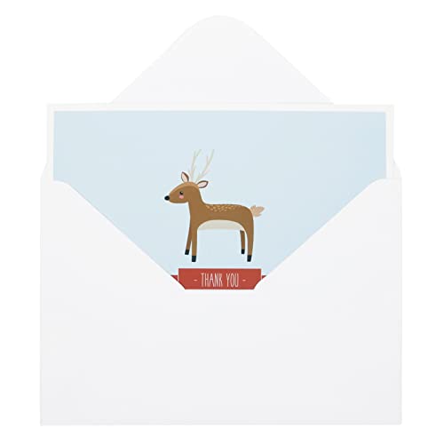 Best Paper Greetings 48 Pack Funny Woodland Animal Thank You Cards with Envelopes for Baby Shower, Kids, All Occasion (6 Cute Designs, 4x6 In)