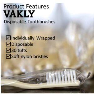 Disposable Toothbrushes Individually Wrapped [Pack of 48] Bulk Single Use Manual Travel Guest Oral Tooth Brush in Sealed Plastic - Soft Comfortable Bristle Feel Great Toothbrush for Adults and Kids