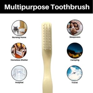 Disposable Toothbrushes Individually Wrapped [Pack of 48] Bulk Single Use Manual Travel Guest Oral Tooth Brush in Sealed Plastic - Soft Comfortable Bristle Feel Great Toothbrush for Adults and Kids