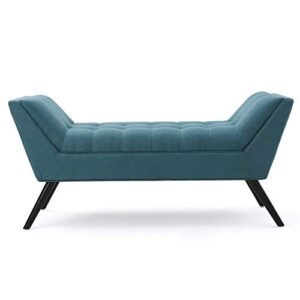 christopher knight home demi fabric bench, dark teal