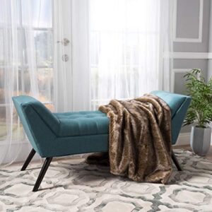 Christopher Knight Home Demi Fabric Bench, Dark Teal