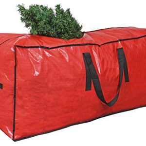 Primode Christmas Tree Storage Bag | Fits Up to 7.5 Ft. Tall Disassembled Tree I 45"x15"x20" Holiday Tree Storage Case | Protective Zippered Artificial Xmas Tree Bag (7.5ft, Red)